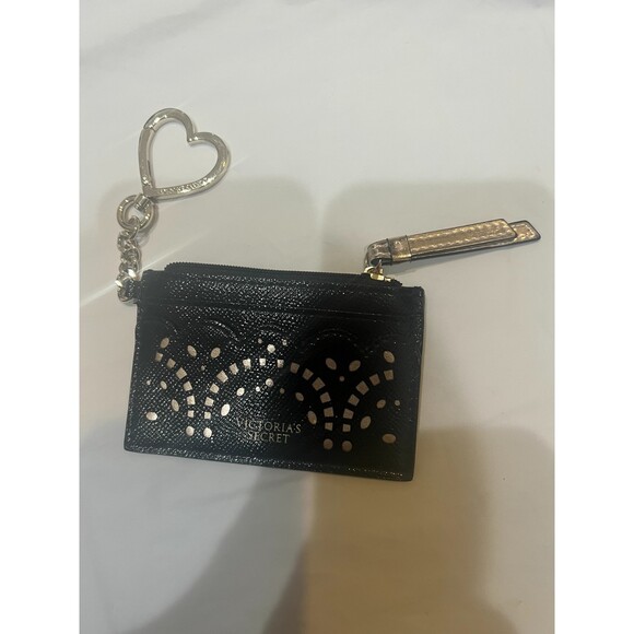 Victoria's Secret | Bags | Victorias Secret Black Gold Card Holder With ...
